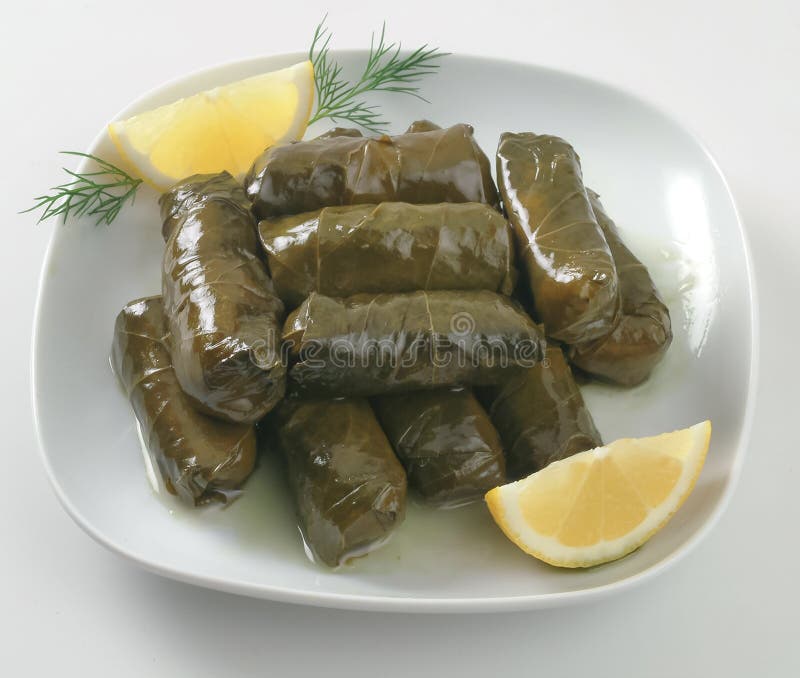 Dolmadakia stock image. Image of sarmale, platter, mediterranean - 65625235