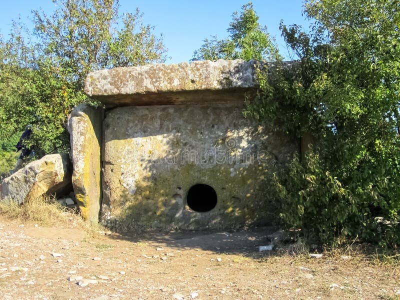 Dolmen in the Caucasus Mountains Stock Photo - Image of dolmen, blue ...