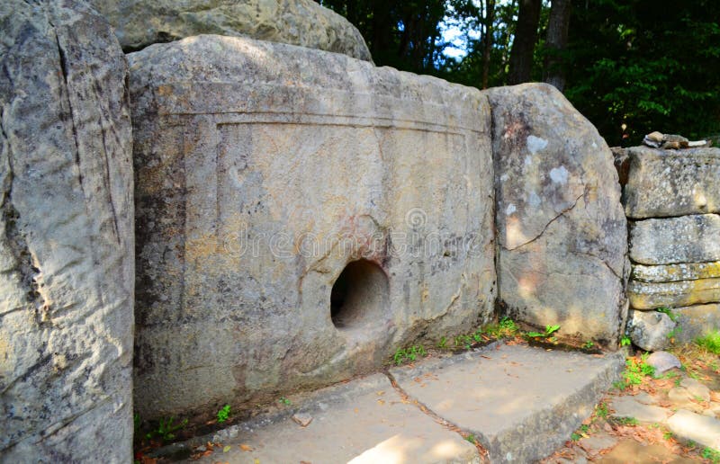 Dolmen in the Mountains Close-up, Dolmen in the Summer in the Mountains ...
