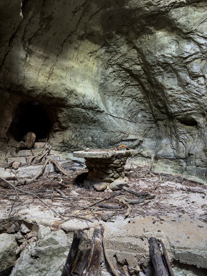 Dolomite Mountain Grotto: Rock Formations Stock Image - Image of stone ...
