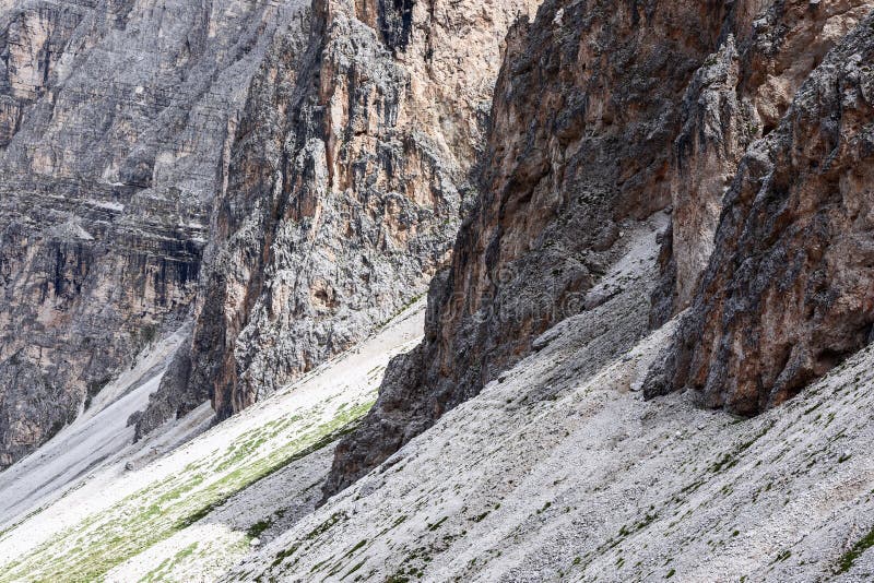 Mountain Top Dolomite Cliffs in the Italian Alps with Characteristic ...