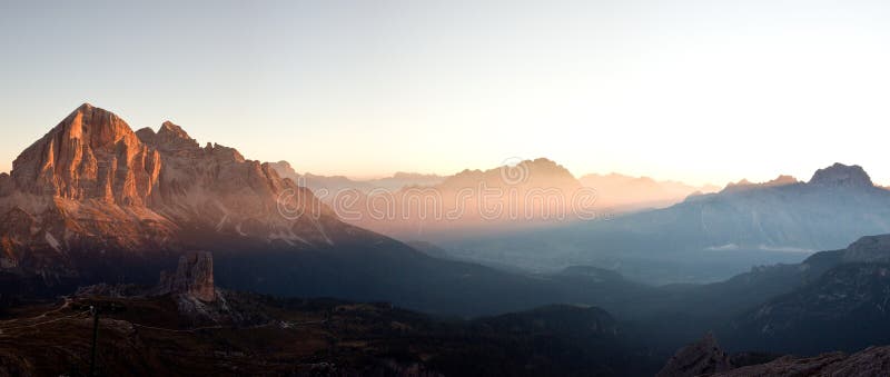 Dolomite Sunrise stock image. Image of peak, rifugio - 21917057