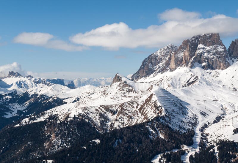 Dolomites Alps - Overlooking the Sella Group in Val Gardena Stock Image ...
