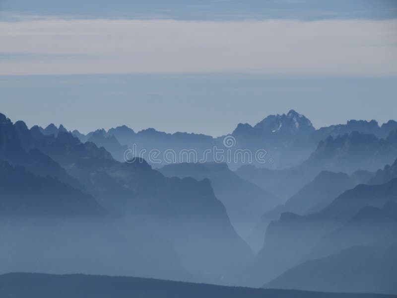 Dolomites in blue stock image. Image of nature, italy - 49345929