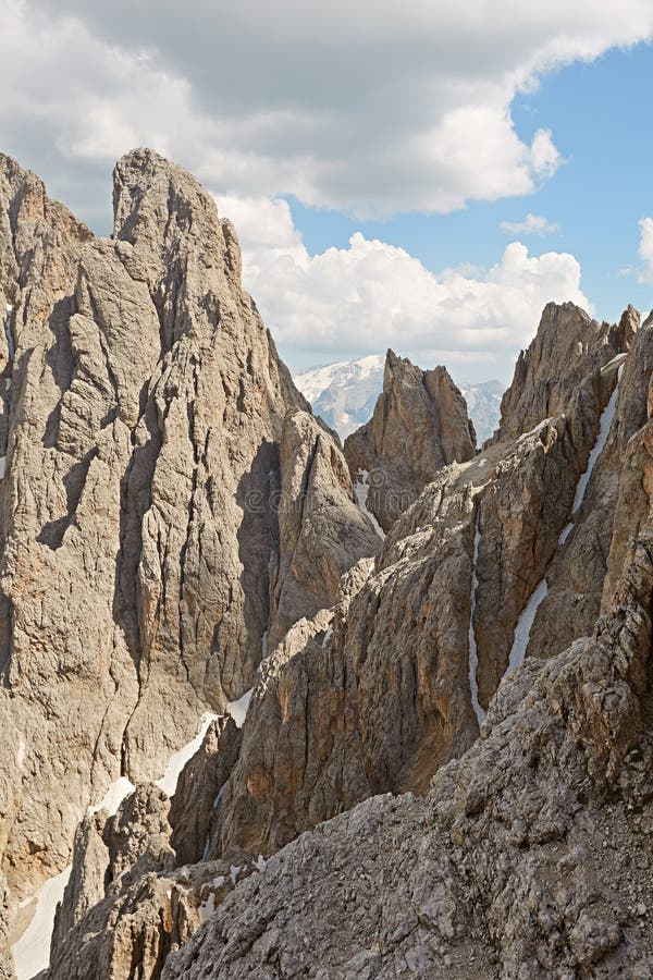 Dolomites Mountain Landscape Stock Photo - Image of path, limestone ...