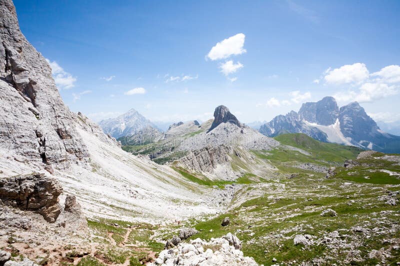 Dolomites Range Landscape. Pelmo Mount View Stock Photo - Image of ...
