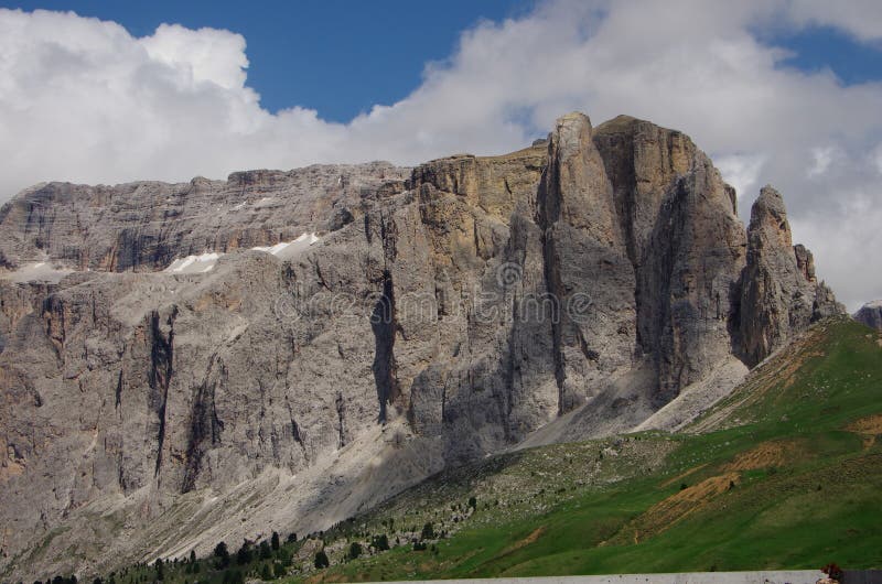 Dolomites, Sella towers stock image. Image of landscape - 74433343