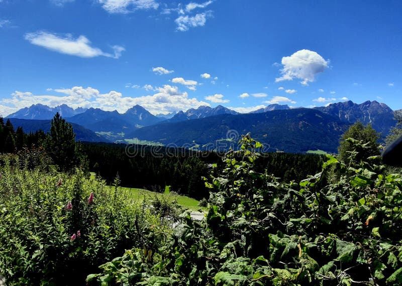 Dolomites in the Summer Sun Stock Photo - Image of panoramic, ridges ...
