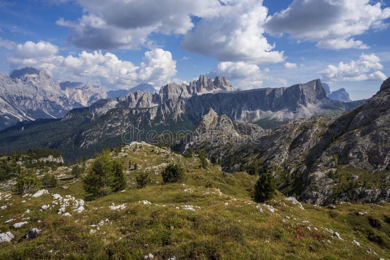 Dolomites. View of the Croda Da Lago Stock Photo - Image of rock, alps ...