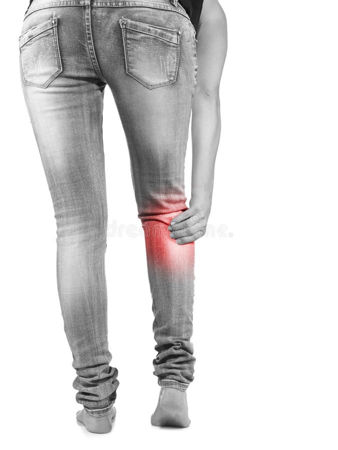 Dolor En Tendón De La Corva De La Mujer Foto de archivo - Imagen de ...