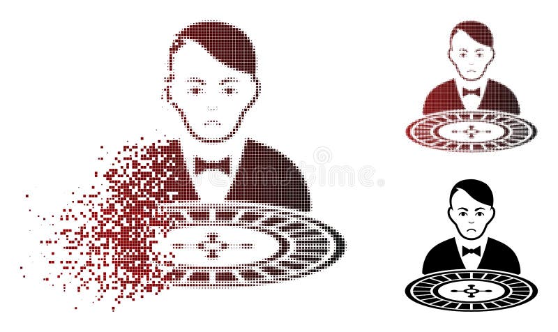 Dolor Moving Pixelated Halftone Roulette Croupier Icon Stock Vector ...