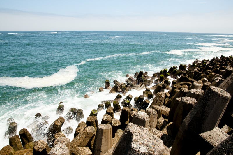 Dolos Concrete Blocks - Arica - Chile Stock Image - Image of harbor ...