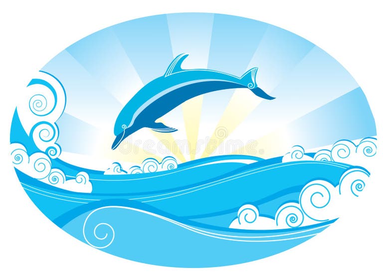 Cartoon Dolphin Jumping Sun Stock Illustrations – 292 Cartoon Dolphin ...