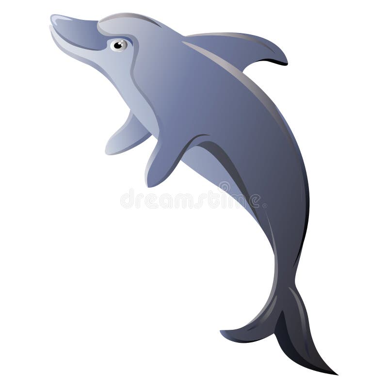 Delphinus Delphis - Common Dolphin - Side View - Flat Vector Stock ...
