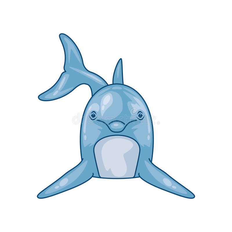 Dolphin animal front view stock vector. Illustration of isolation ...