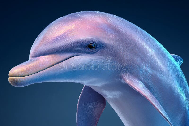 Dolphin Appears Surprised with Reflections in Ocean Blue that Look Real ...