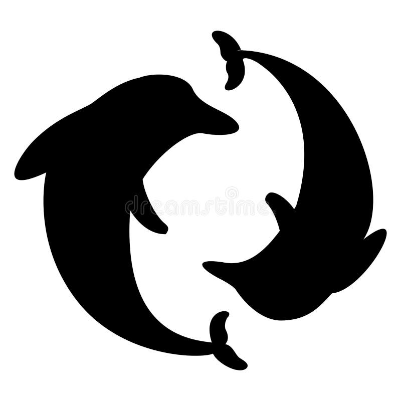 Dolphin Arranged in a Circle Silhouette Stock Vector - Illustration of ...