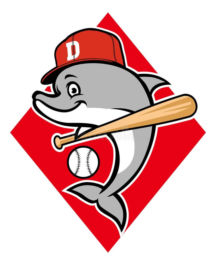 Dolphin baseball mascot stock vector. Illustration of figure - 45673470