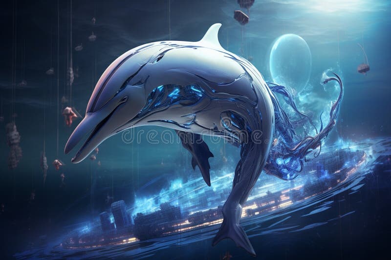 Dolphin Beautiful Unique Illustration. Generative AI Stock Illustration ...