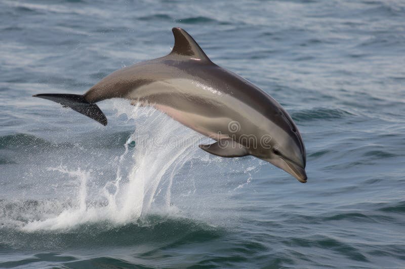 Dolphin Breaching the Water, Displaying Its Sleek and Streamlined Body ...