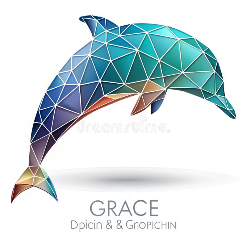 Geometric Dolphin with Curved Body Stock Illustration - Illustration of ...