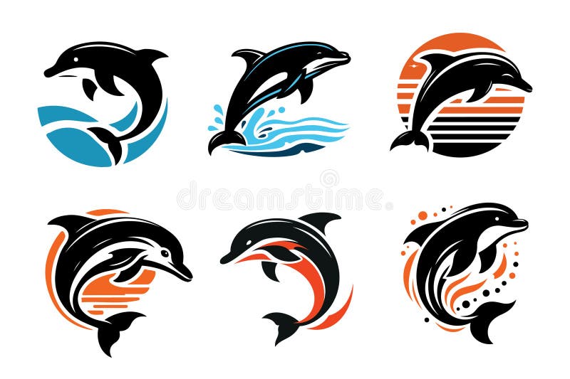 Dolphin, Design, Vector, Silhouette, Illustration Stock Vector ...