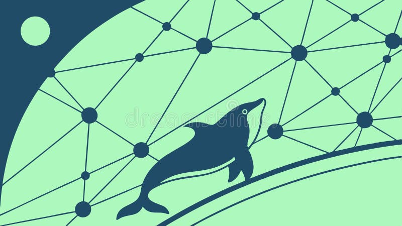 Dolphin in a Digital Network, Symbolizing Global Connectivity, Vector ...
