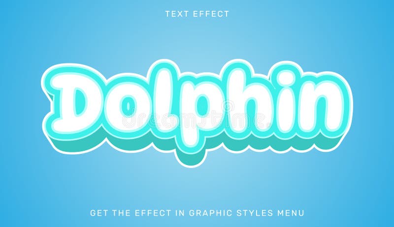Dolphin Editable Text Effect in 3d Style Stock Vector - Illustration of ...