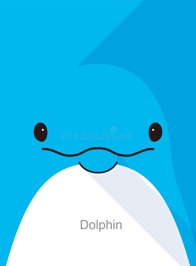 Dolphin Face Flat Icon Design, Vector Illustration Stock Vector ...