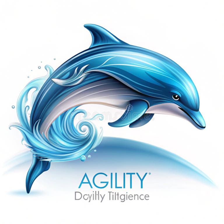 Abstract Dolphin with Flowing Tail Stock Illustration - Illustration of ...