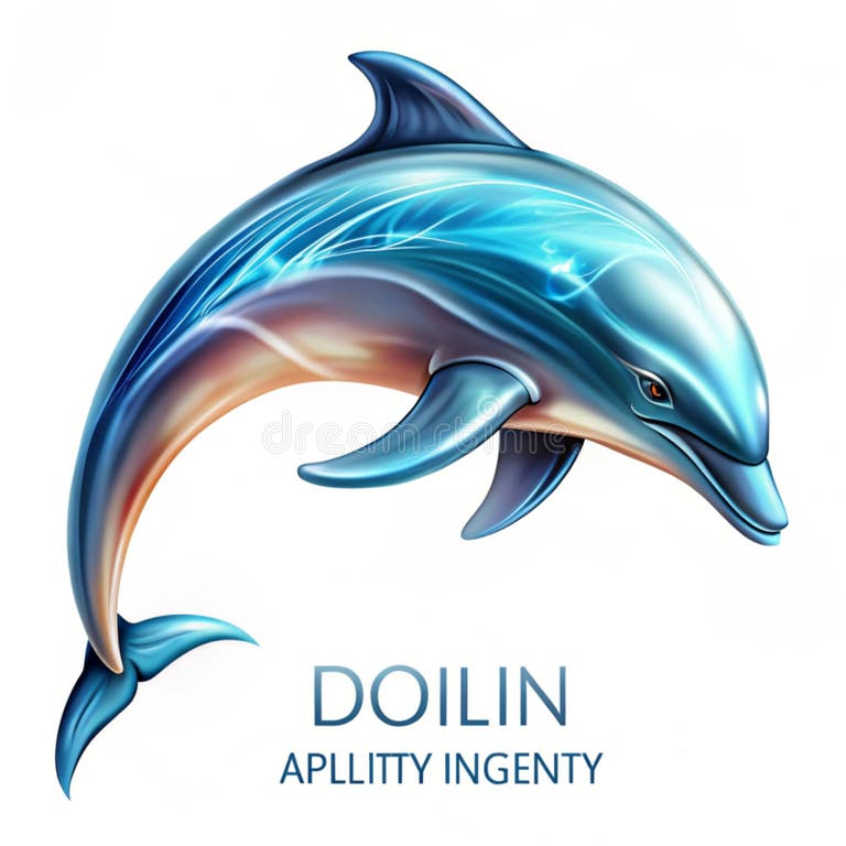 Abstract Dolphin with Flowing Tail Stock Illustration - Illustration of ...