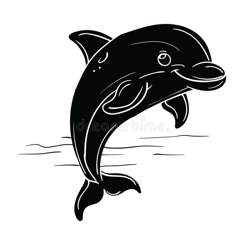 Dolphin Hand Drawing Vector Stock Vector - Illustration of symbol ...