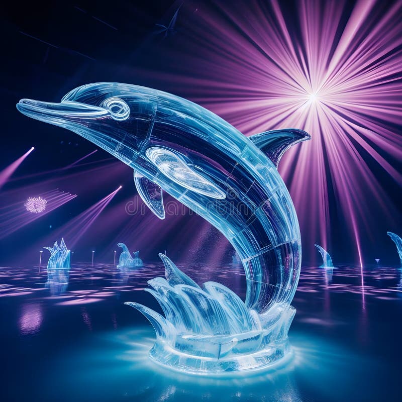 Dolphin Ice Sculpture. stock illustration. Illustration of ...