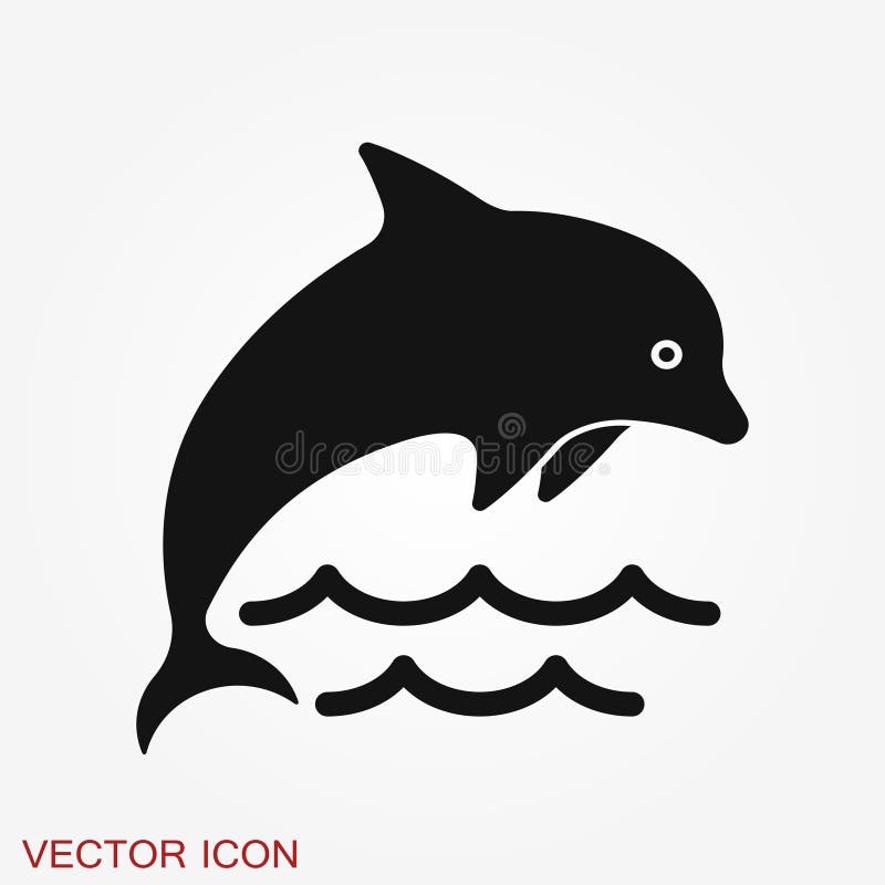 Dolphin Icon, Aquatic Mammal Vector Icon for Animal Apps and Websites ...