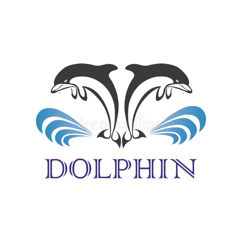 Dolphin Icon Logo Vector Design Stock Illustration - Illustration of ...