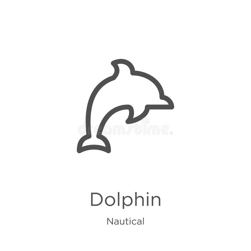 Dolphin Icon Vector from Water Park Collection. Thin Line Dolphin ...