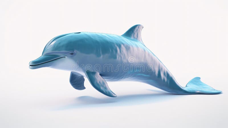Dolphin Illustration with White Background for Cropping Generative Ai ...