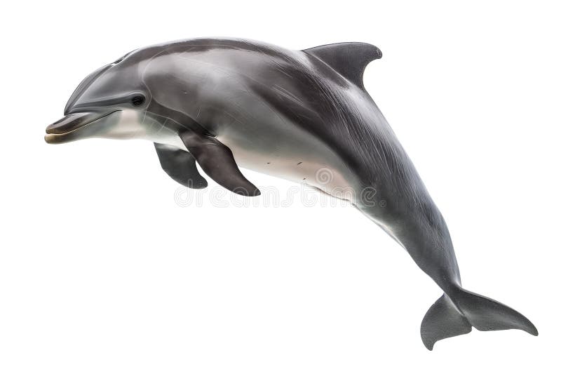 Dolphin Isolated on White Background Stock Illustration - Illustration ...