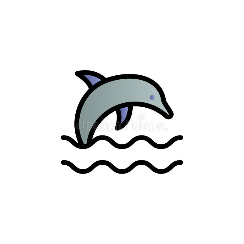 Dolphin, Jumping Icon. Simple Thin Line, Outline Illustration of Water ...
