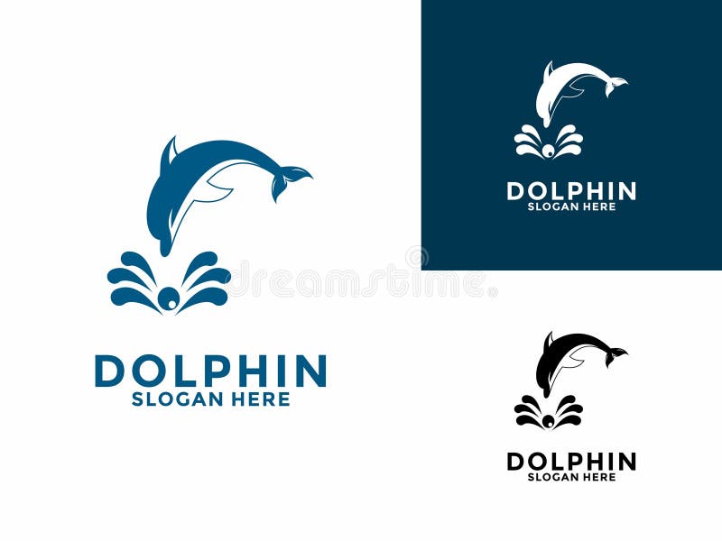 Dolphin Jumping Logo Design Vector Illustration, Dolphin Logo Design ...