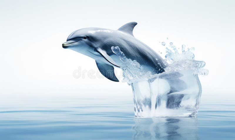 Ice dolphin stock photo. Image of cracked, frozen, blue - 35980350