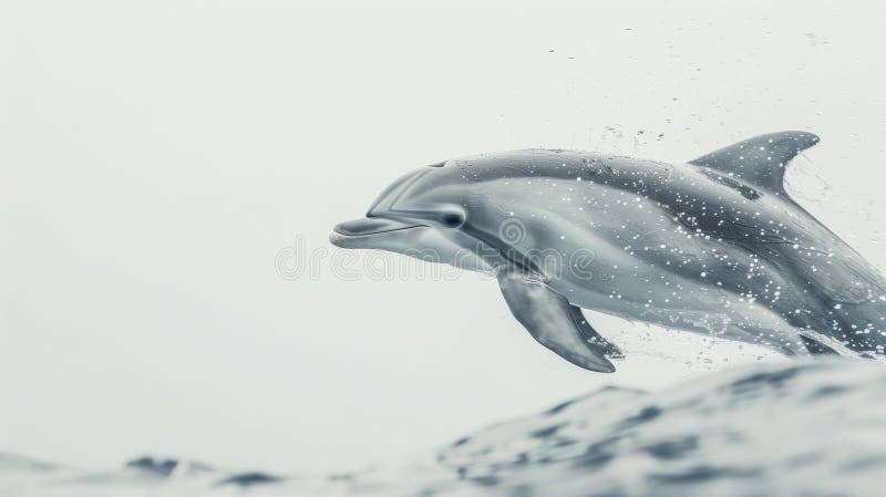 Dolphin Jumping Out of the Ocean, Close-up in Mid-air Stock Image ...