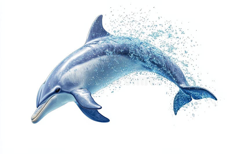 A Dolphin is Leaping Out of the Water, with Its Tail Flapping Behind ...
