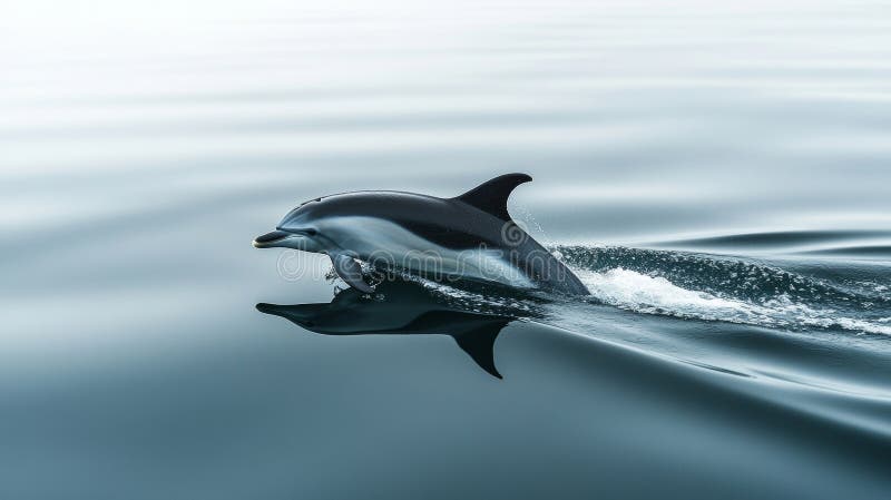 Dolphin Leaps Out of the Water, Causing a Gentle Splash and a Flawless ...
