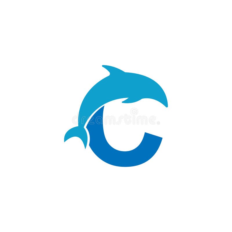 Dolphin with Letter C Logo Icon Design Concept Vector Template Stock ...