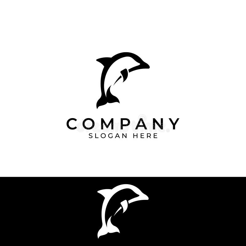 Dolphin Logo. Dolphin Jumping on the Waves of Sea or Beach. with Vector ...