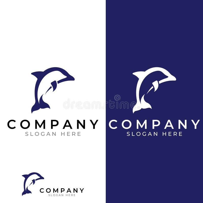 Dolphin Logo. Dolphin Jumping on the Waves of Sea or Beach. with Vector ...