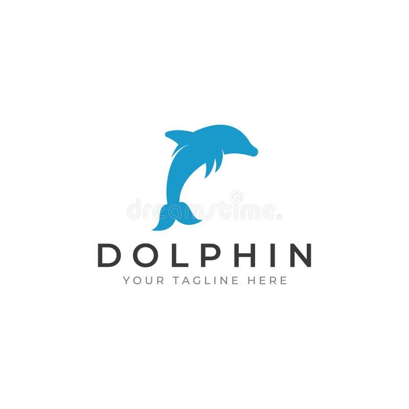 Dolphin Logo. Dolphin Jumping on the Waves of Sea or Beach. with Vector ...