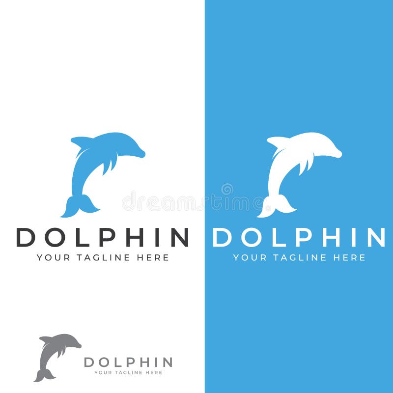Dolphin Logo. Dolphin Jumping on the Waves of Sea or Beach. with Vector ...