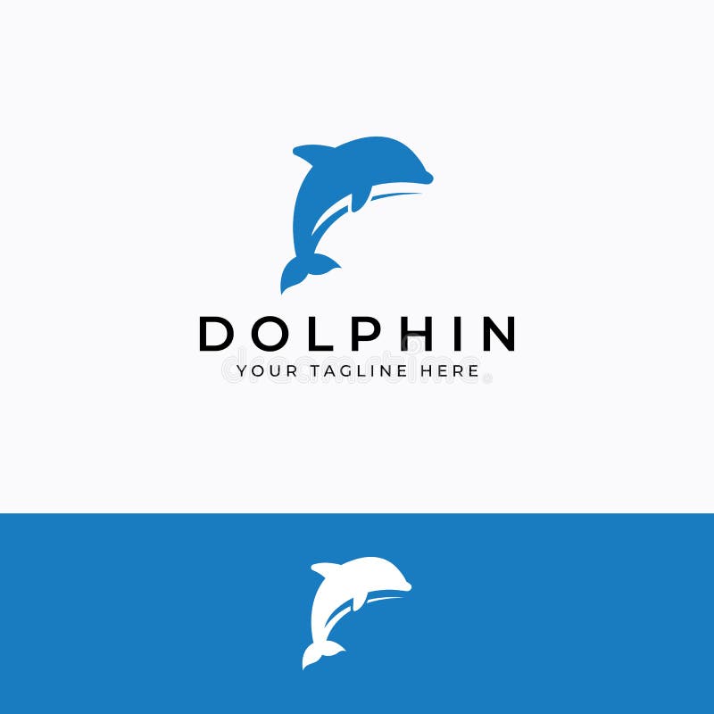 Dolphin Logo. Dolphin Jumping on the Waves of Sea or Beach. with Vector ...